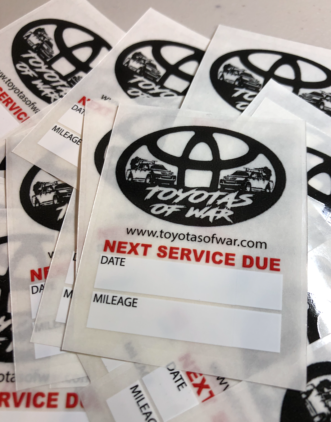"Next Service Due" Sticker - Toyotas of War